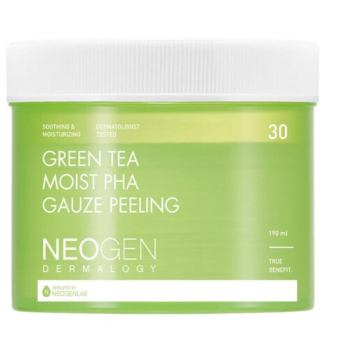 [Neogen] Пилинг-пэды с зелёным чаем (Новое поколение) Green Tea Moist PHA Gauze Peeling 30шт