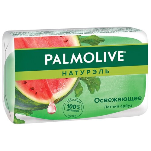 Мыло кусковое туалетное Palmolive "Освежающее. Арбуз", 90г, бумажная обертка, 1шт. (8693495032940)