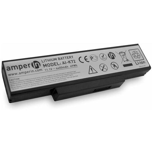 Аккумуляторная батарея Amperin для ноутбука Asus K72 (4400mAh)