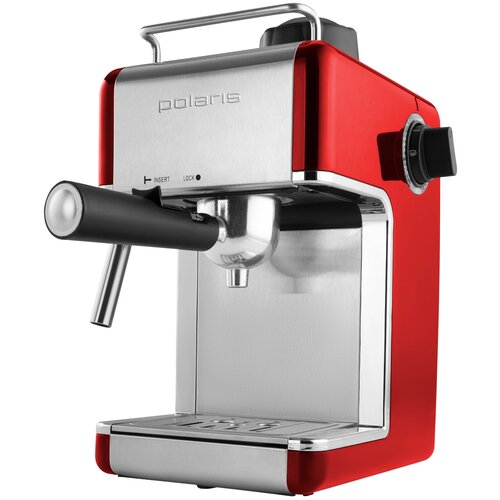 Кофеварка  рожковая Polaris PCM 4002A, красный/серебристый