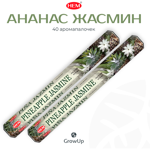 Палочки ароматические благовония ХЕМ HEM Ананас Жасмин Pineapple Jasmine, 2 упаковки, 40 шт.