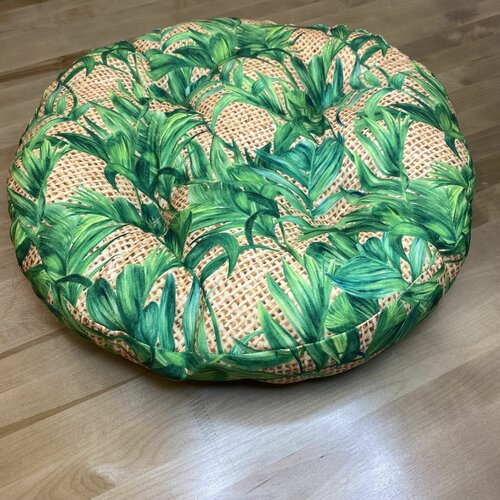 Подушка на стул d60, круглая подушка для сидения, подушка для домашних питомцев, принт джунгли листья