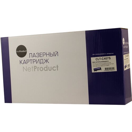 Тонер-картридж NetProduct (N-CLT-C407S) для Samsung CLP-320/320n/325/CLX-3185, C, 1K