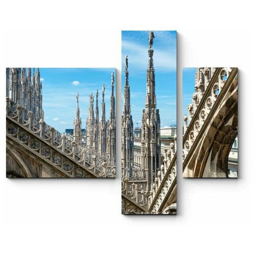 Модульная картина Мраморные скульптуры Миланского собора90x74