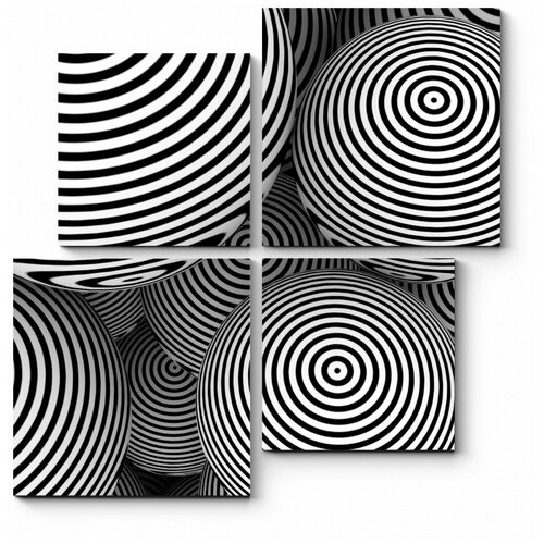 Модульная картина Черно-белая иллюзия 80x80