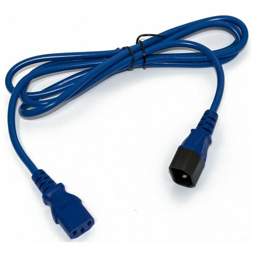 Hyperline PWC-IEC13-IEC14-1.8-BL кабель питания монитор-компьютер IEC 320 C13 - IEC 320 C14 3x0.75 , 10A, прямая вилка, 1.8 м, цвет синий