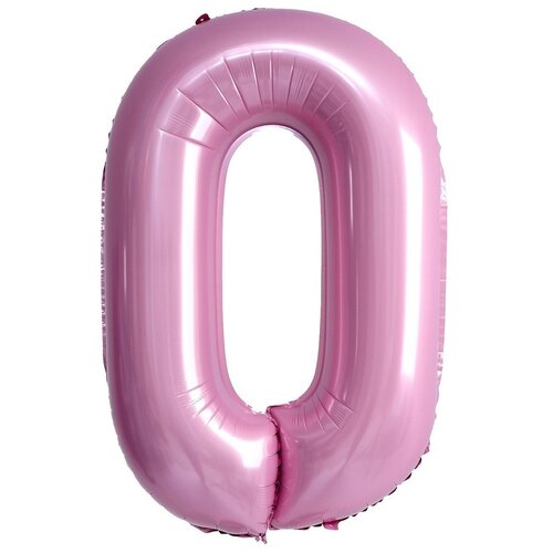 Шар фольгированный 40" Страна Карнавалия "Цифра 0", нежно-розовый