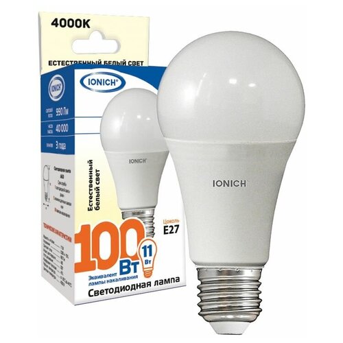 Светодиодная лампа общего назначения IONICH А60 11 Вт 4000 K (Е27)