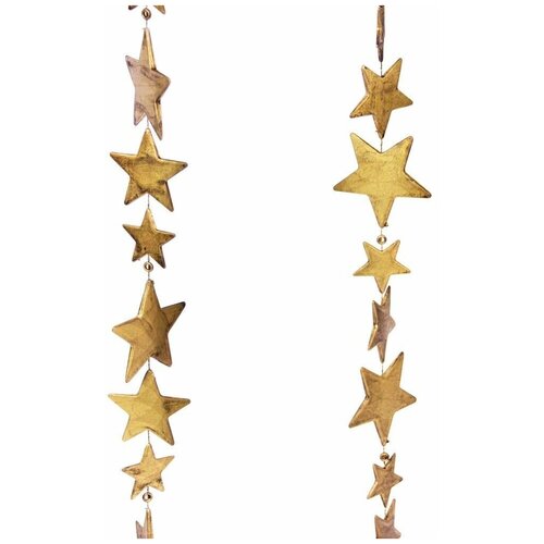 Ёлочные бусы пластиковые звёздный праздник, золотые, 180х3х3 см, Edelman