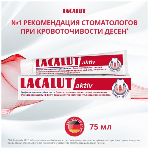 Зубная паста LACALUT Aktiv, 75 мл, красный