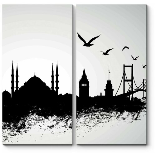 Модульная картина Иллюстрация Стамбула, город небоскребов70x70