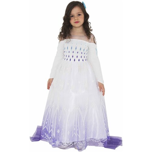 Карнавальный костюм детский Элиза (пышное, белое платье) р.116-60 22-82 для девочки, на утренник, на хэллоуин, на новый год, костюм эльзы, костюм платье эльзы