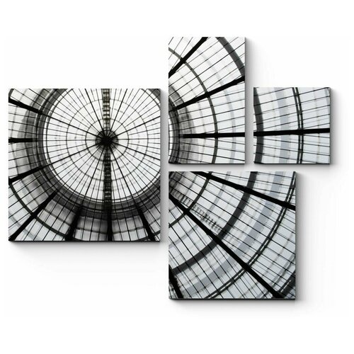 Модульная картина Круглый стеклянный потолок 122x102