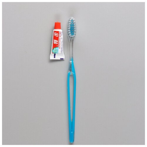 Зубной набор в пакете: зубная щетка 18 см + зубная паста 3 г (50шт.)