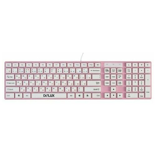 Клавиатура Delux K1000 Pink/White