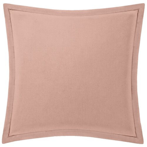 Наволочка - чехол для декоративной подушки на молнии T&I Велюр - канвас пепельно-розовый 45 х 45 см.