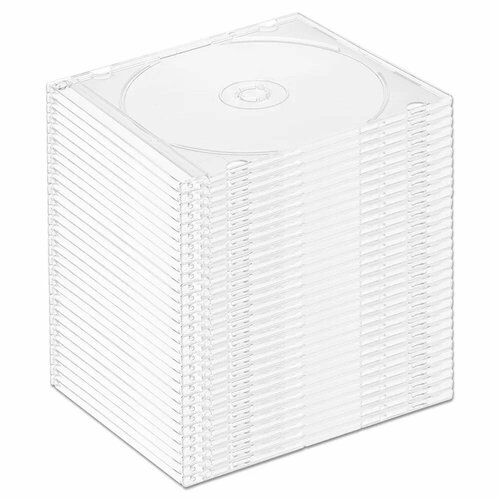 Бокс для CD диска Slim 5 мм, прозрачный, 30 штук CD Slim Box Clear на 1 компакт диск