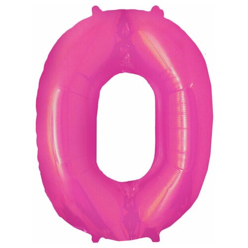 Шар фольгированный "Цифра 0, 40", цвет розовый