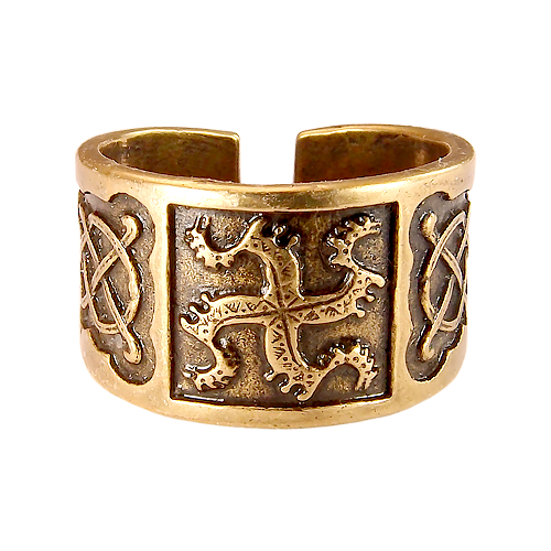 Кольцо Мастерская Алешиных, размер 16, золотой, коричневый