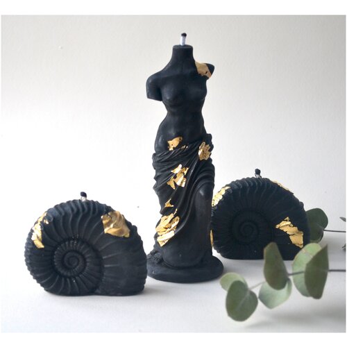 Набор свечей из воска "Античная Греция" в черном цвете