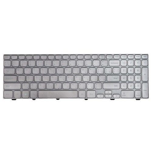 Клавиатура для ноутбука Dell Inspiron 15-7000, Inspiron 7537, серебристая с рамкой, с подсветкой, гор. Enter