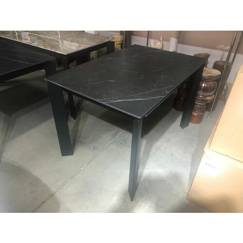 Стол Corner 120 Matt black Marble sintered stone/ black