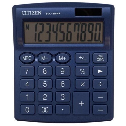 Калькулятор настольный Citizen SDC-810NR-NV 10р дв. пит комп-ый синий