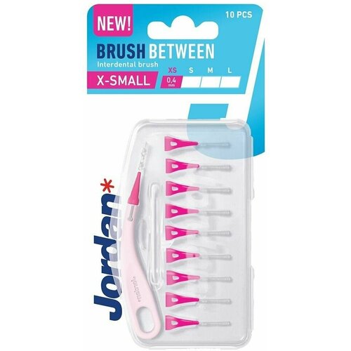 Межзубные ершики Jordan Clinic Brush Between 0,4 мм размер ХS (Розовый), 10 шт (Из Финляндии)