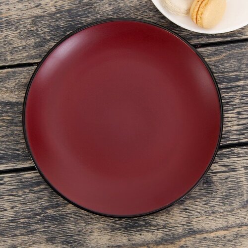 Тарелка десертная Доляна "Ваниль", d=19 см, цвет бордовый