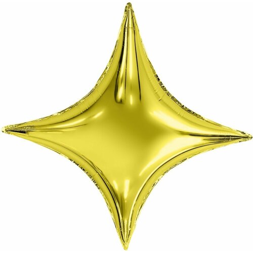 Шар (37'/94 см) Звезда, 4х-конечная, Сириус, Золото, 1 шт. в упак.