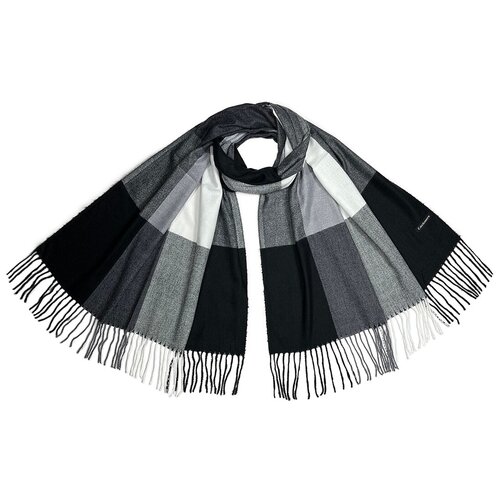 Платок Cashmere,105х100 см, серый, черный
