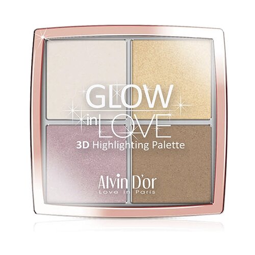 Alvin D'or Пудровый хайлайтер  4 в 1 glow in love, 01