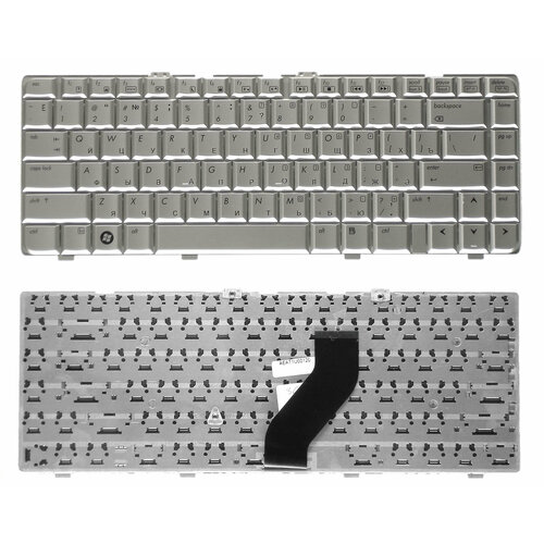 Клавиатура для ноутбука HP Pavilion dv6650er серебристая без рамки, плоский Enter