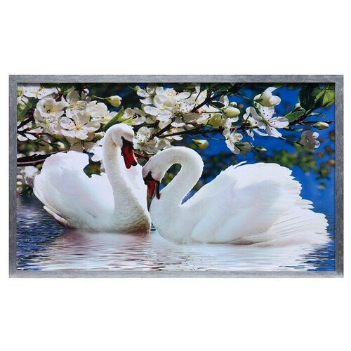 Картина "Два Лебедя" 66х106см рамка микс