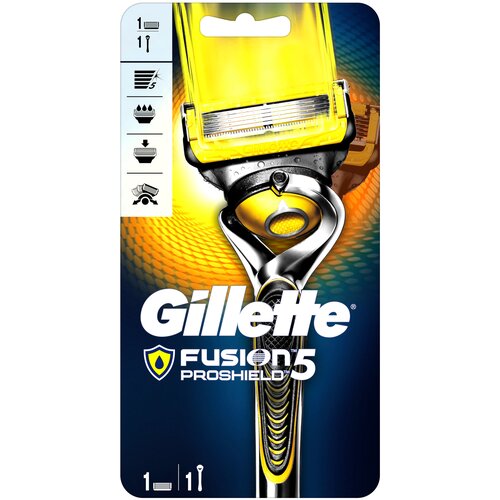 Многоразовый бритвенный станок Gillette Fusion5 Proshield Flexball, черный, 1 шт.