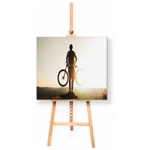 Интерьерная картина Coolpodarok Велосипед Велосипедист Расвет Солнце