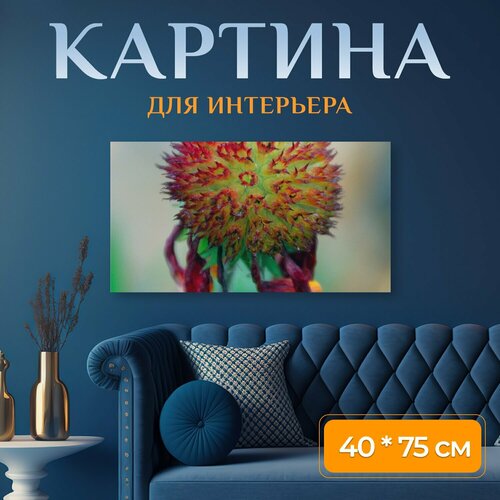 Картина на холсте "Природа, цветок, завод" на подрамнике 75х40 см. для интерьера