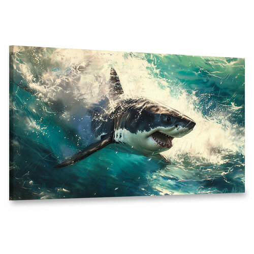 Интерьерная картина 100х60 "Акула: мощь и грация"