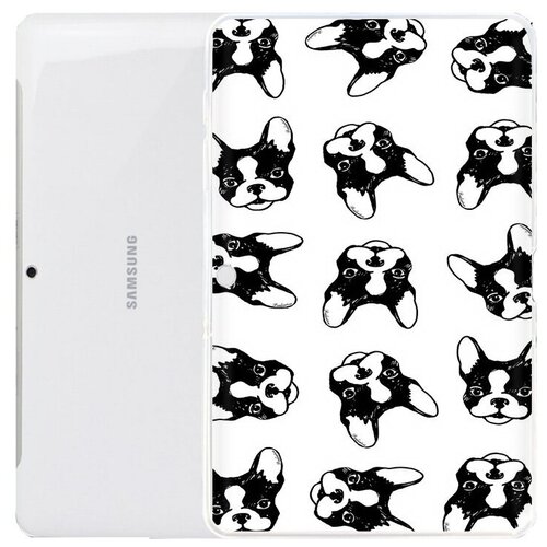 Чехол задняя-панель-накладка-бампер MyPads черно белые собачки для Samsung Galaxy Tab 2 10.1 P5100/P5110 противоударный