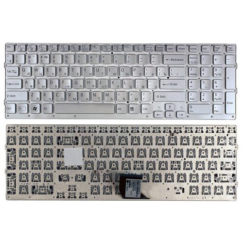 Клавиатура для ноутбука Sony Vaio NSK-SE1SF серебристая без рамки