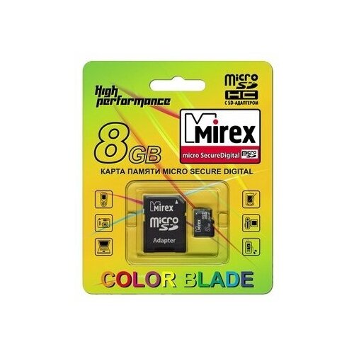 Карта памяти Mirex Mirex microSDHC Class 4 8GB (SD adapter)
