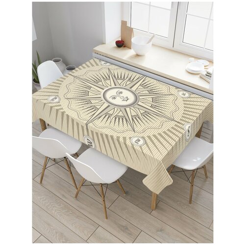 Скатерть прямоугольная JoyArty на кухонный стол "Винтажная астрология" из оксфорда, 120x145 см
