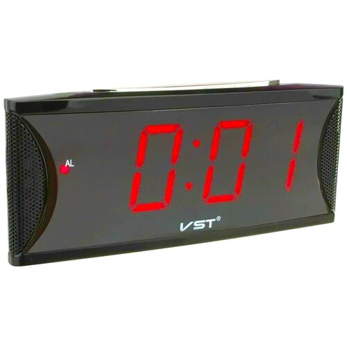 VST 719-1 Часы настольные электронные с будильником, красная подсветка