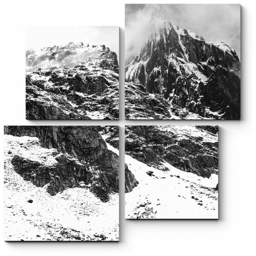 Модульная картина Неприступные горы 70x70