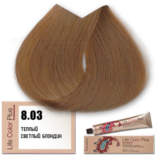 FarmaVita Life Color Plus Крем-краска для волос, 8.03 теплый светлый блондин, 100 мл