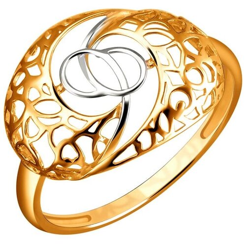 Кольцо Эстет, красное золото, 585 проба, родирование, размер 16.5