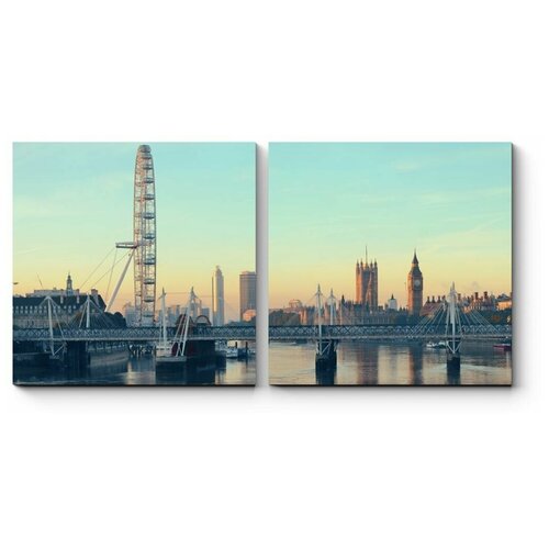 Модульная картина Чудесная панорама Лондона 50x25