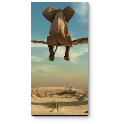 Модульная картина Слон любуется на облака 50x100
