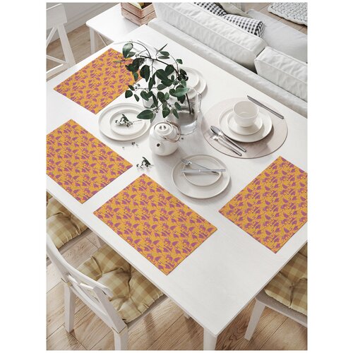 Салфетки на стол для сервировки прямоугольные, плейсмат JoyArty "Жизнь гепарда", 32x46 см, в комплекте 4шт.