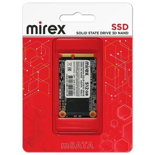 Твердотельный накопитель Mirex 512 ГБ mSATA 13640-512GBmSAT